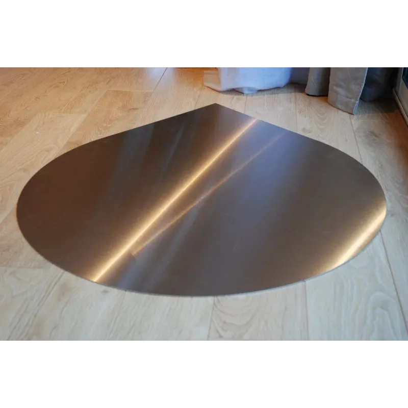 Plaque de sol en inox forme goutte d'eau pour protection de poele - Ersho
