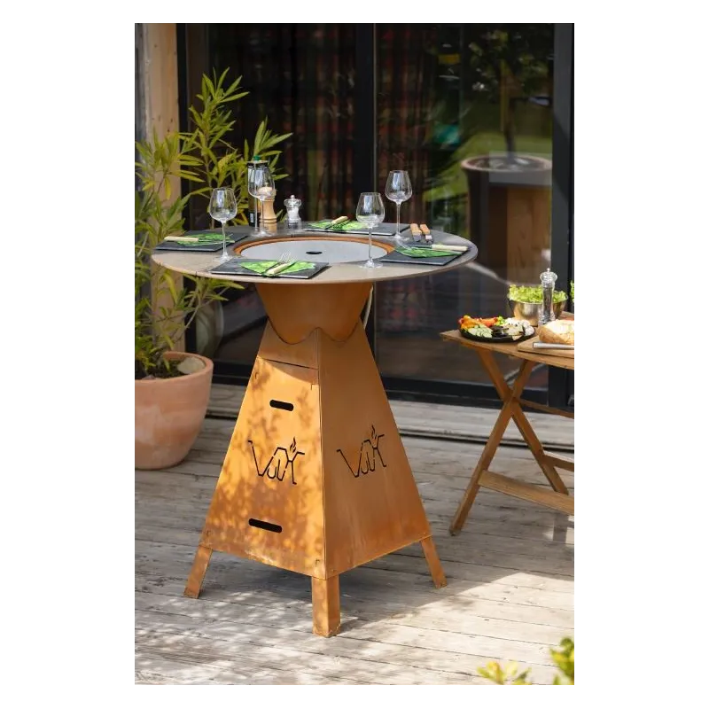 Brasero table plancha Magma VULX au bois ou au gaz - Ersho